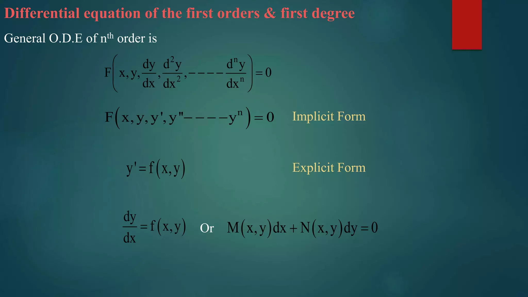 ORDINARY DIFFERENTIAL EQUATION | PPTX