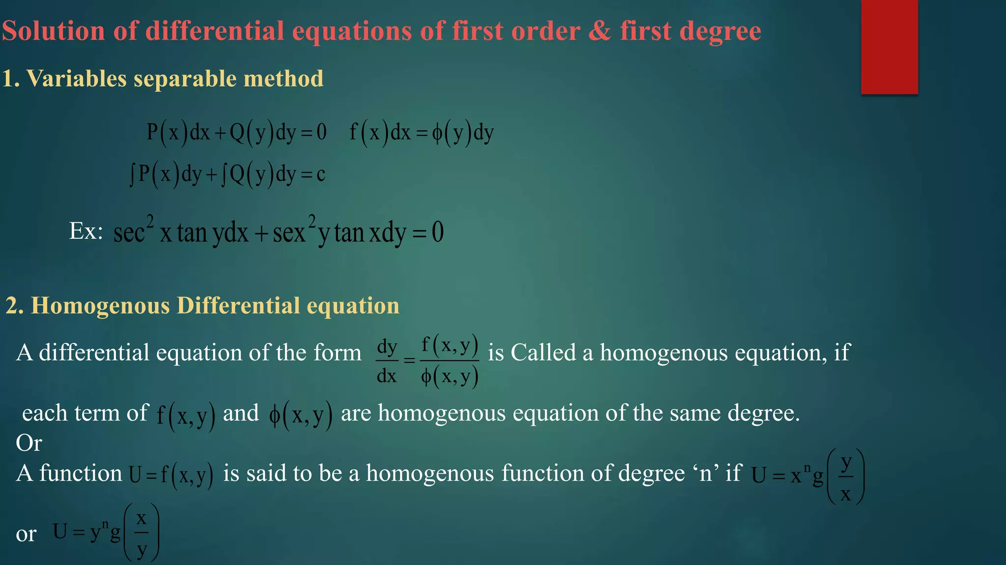 Ordinary Differential Equation Pptx
