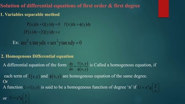 ORDINARY DIFFERENTIAL EQUATION | PPTX | Programming Languages | Computing