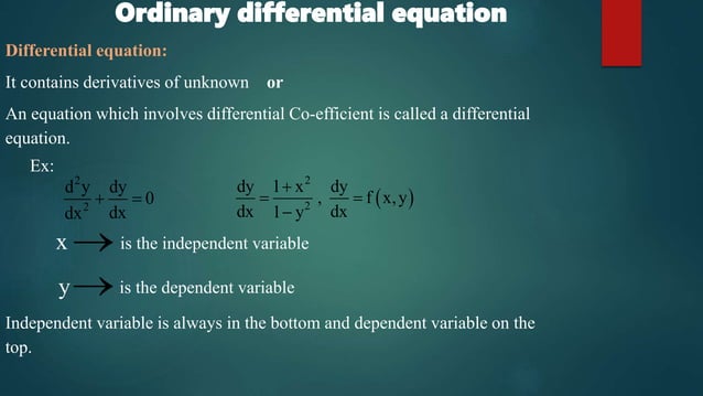 ORDINARY DIFFERENTIAL EQUATION | PPTX | Programming Languages | Computing