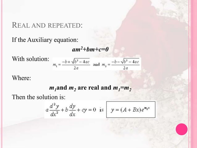 APPLICATION OF HIGHER ORDER DIFFERENTIAL EQUATIONS | PPTX