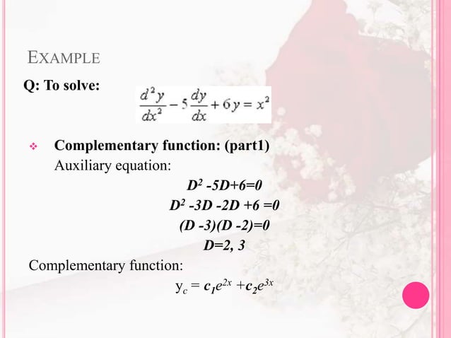 APPLICATION OF HIGHER ORDER DIFFERENTIAL EQUATIONS | PPTX