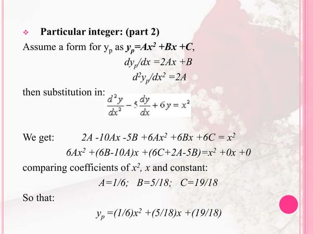 APPLICATION OF HIGHER ORDER DIFFERENTIAL EQUATIONS | PPTX