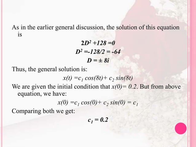 APPLICATION OF HIGHER ORDER DIFFERENTIAL EQUATIONS | PPTX