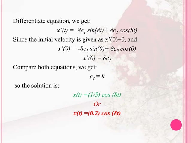 APPLICATION OF HIGHER ORDER DIFFERENTIAL EQUATIONS | PPTX