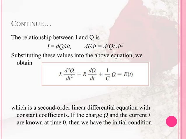 APPLICATION OF HIGHER ORDER DIFFERENTIAL EQUATIONS | PPTX