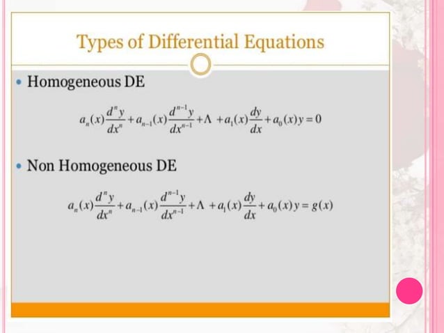 APPLICATION OF HIGHER ORDER DIFFERENTIAL EQUATIONS | PPTX