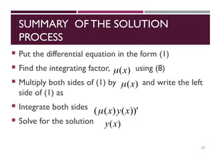 Ordinary differential equation Presentation | PPT