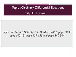 Ordinary differential equation Presentation | PPT