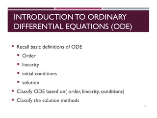 Ordinary differential equation Presentation | PPT