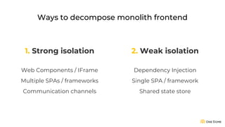 From monolith web app to micro-frontends | PDF | Web Development | Internet