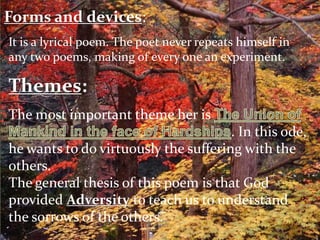 Ode to Adversity by Thomas Gray | PPSX