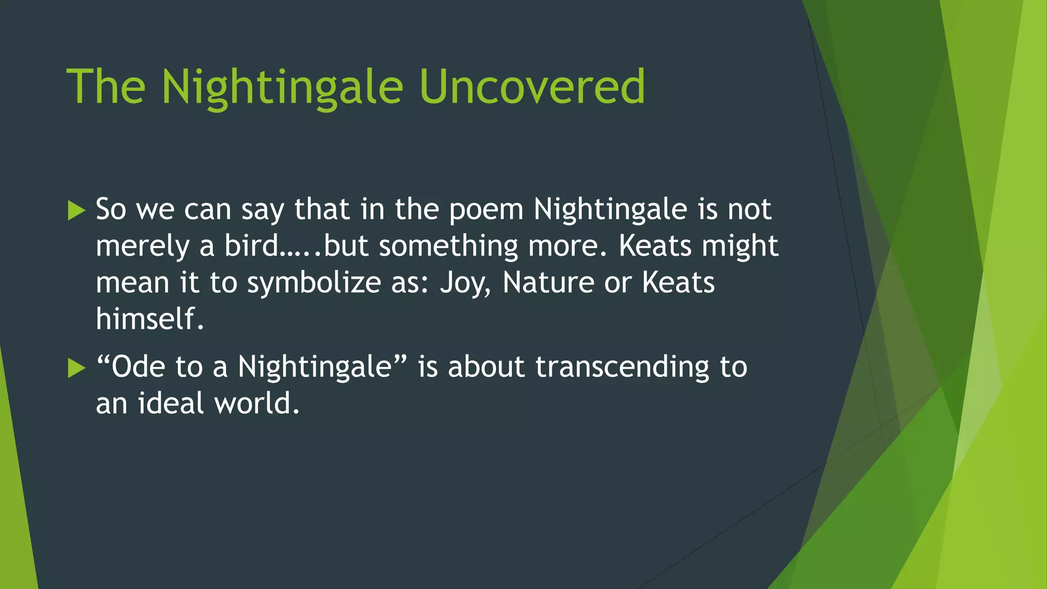 Ode to a nightingale john keats | PPTX | Birds | Pets