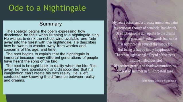 Ode to a nightingale john keats | PPTX | Birds | Pets