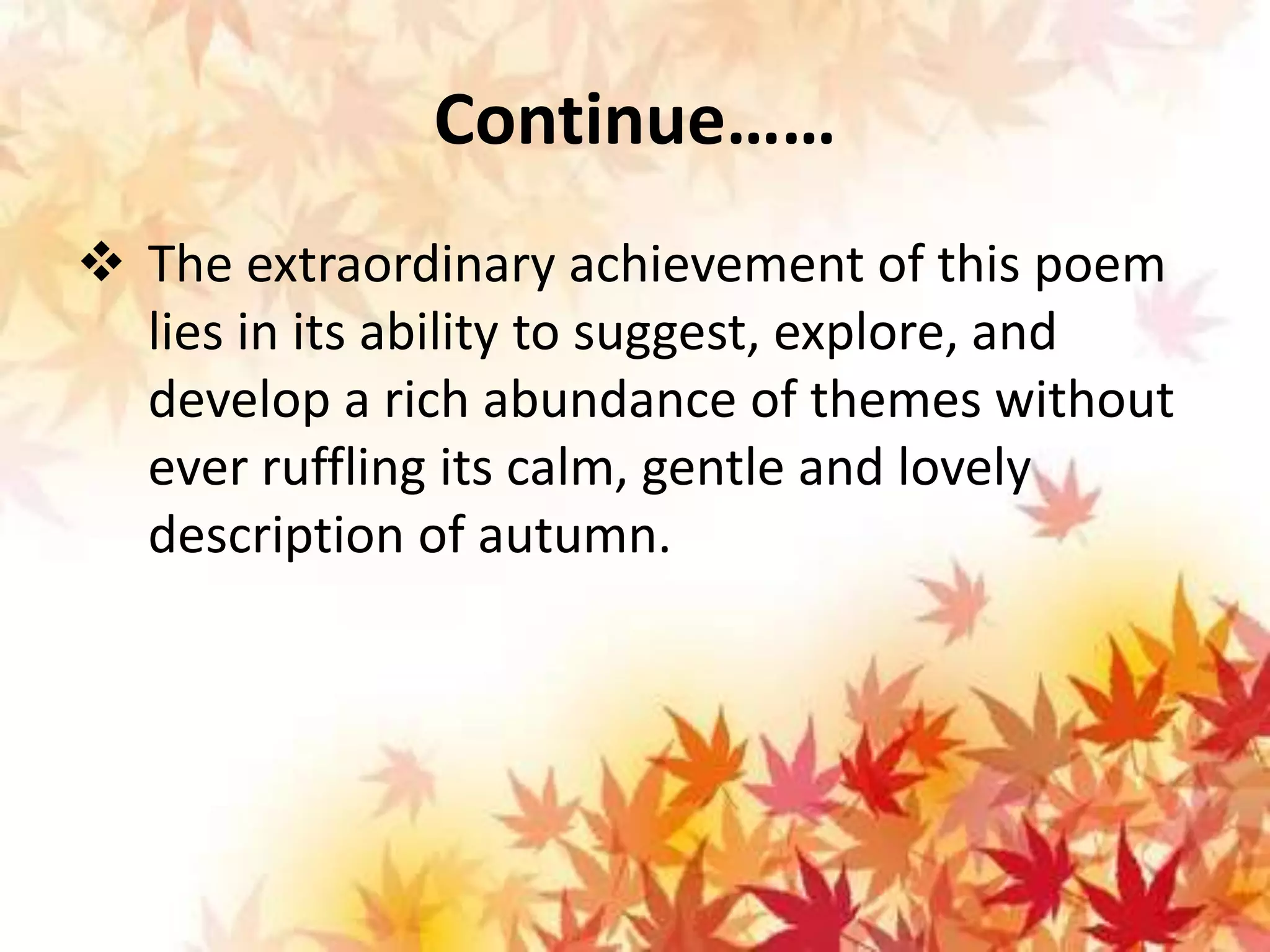 Ode to autumn | PPTX