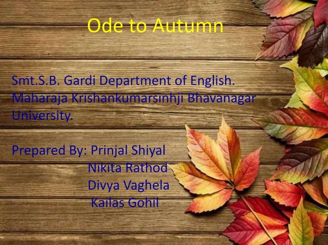 Ode to autumn | PPTX