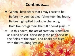 Ode to autumn | PPTX