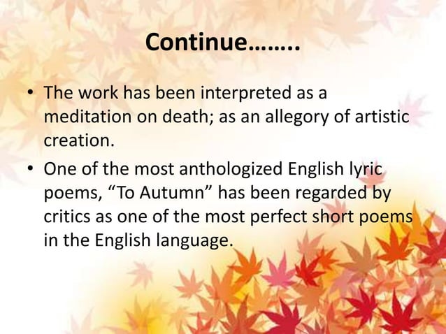 Ode to autumn | PPTX