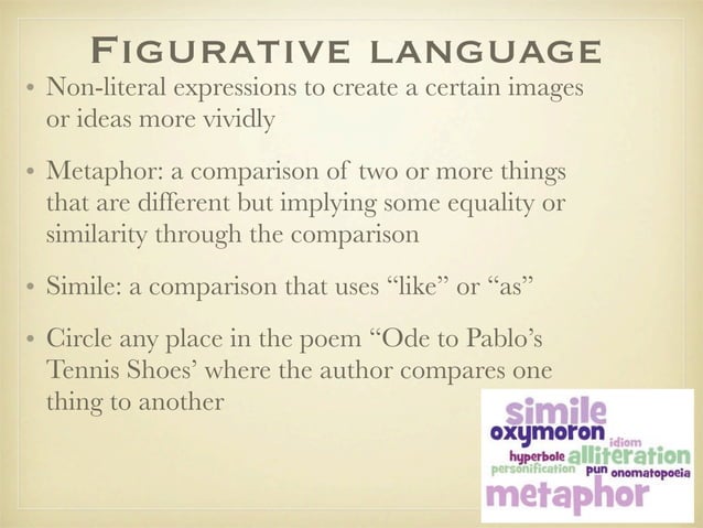 Ode to pablos tennis shoes lesson | KEY | Poetry | Books and Literature