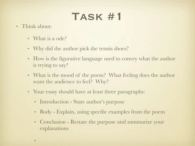 Ode to pablos tennis shoes lesson | KEY | Poetry | Books and Literature