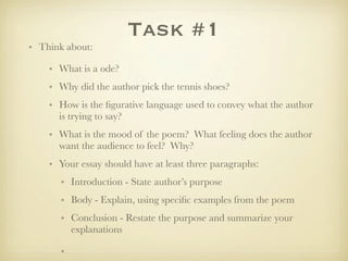 Ode to pablos tennis shoes lesson | PPT