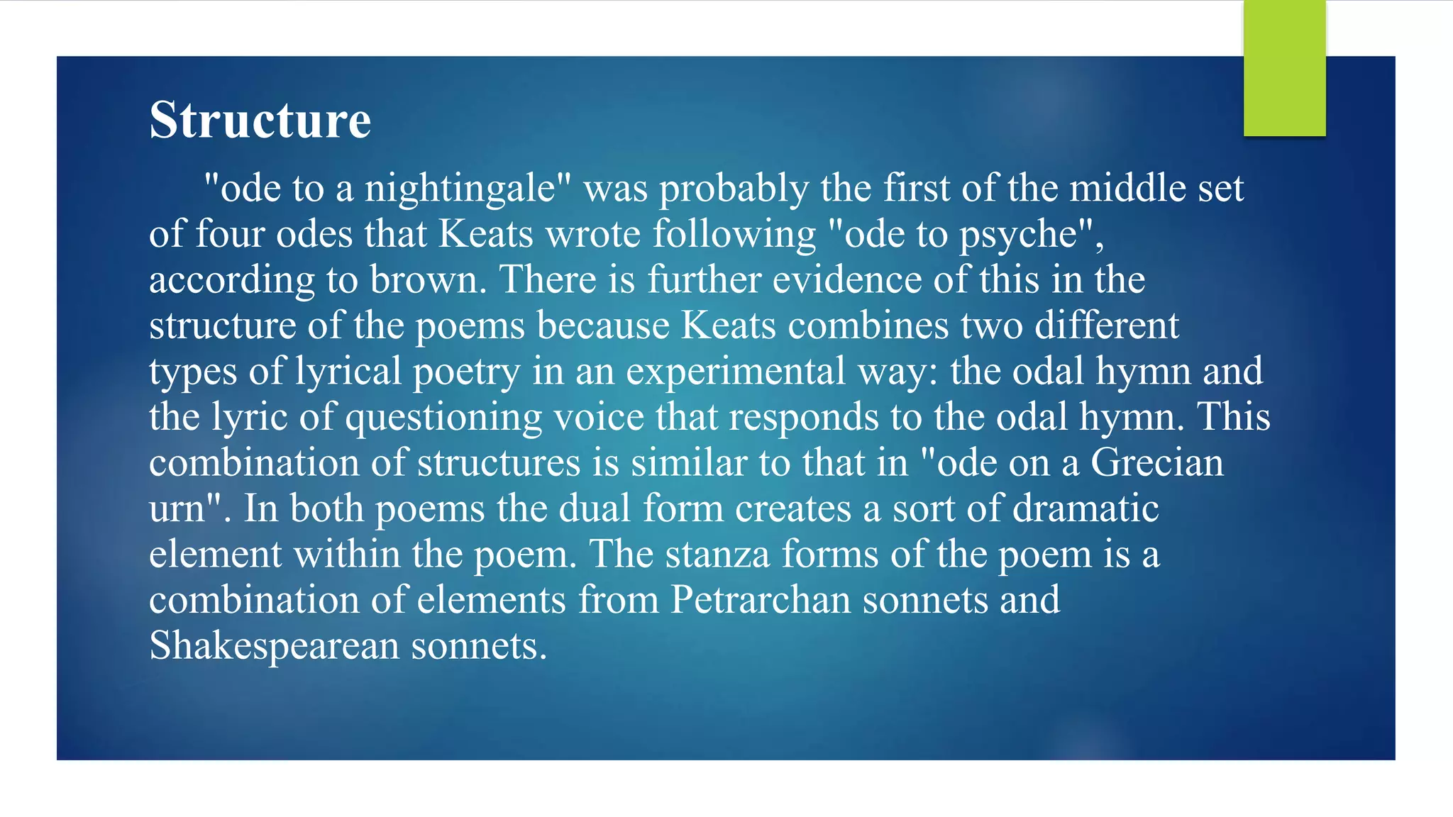 Ode to the nightingale | PPTX