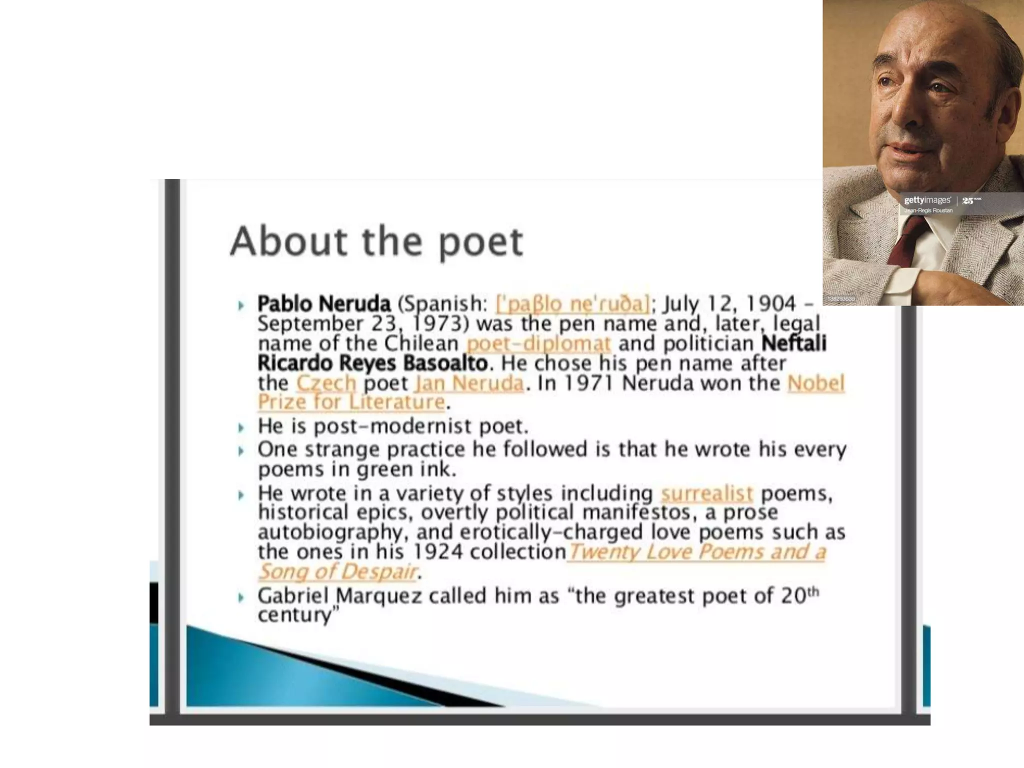 Ode to tomatoes by Pablo Neruda | PPTX