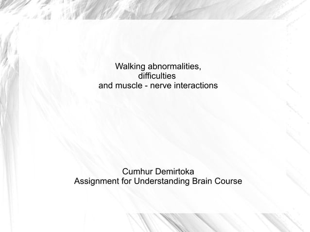 Walking disorders, muscle nerve interaction | PPT