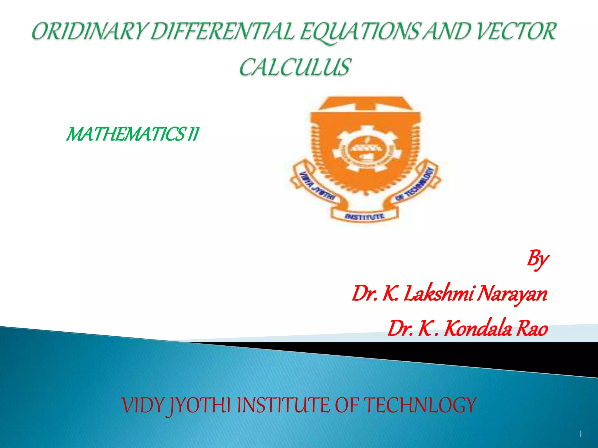 ODE & Vector Calculus .pptx