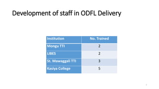 ODFL in Implementation in TEVET Institutions | PPTX