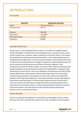 Amazon.com - Company Analysis (OD & HRM) | PDF