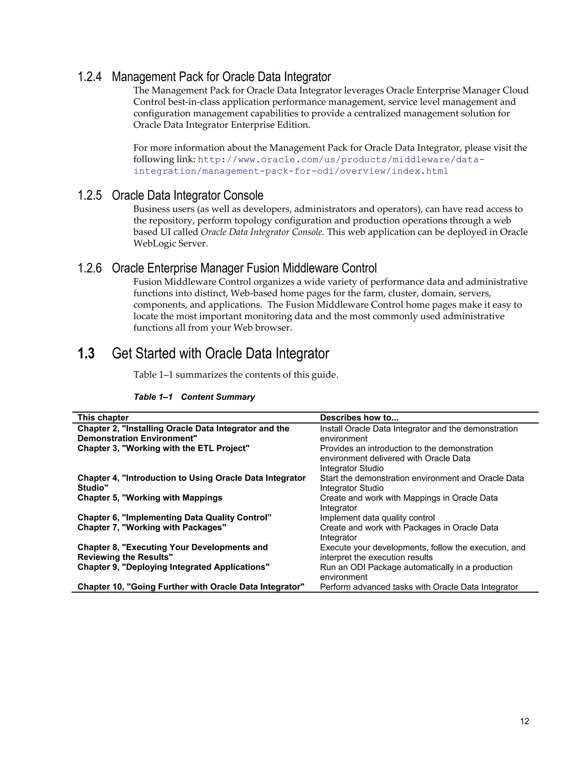 Odi 12c-getting-started-guide-2032250 | PDF