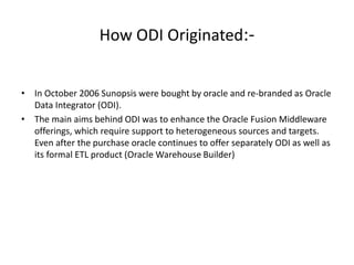 Oracle Data Integrator | PPTX