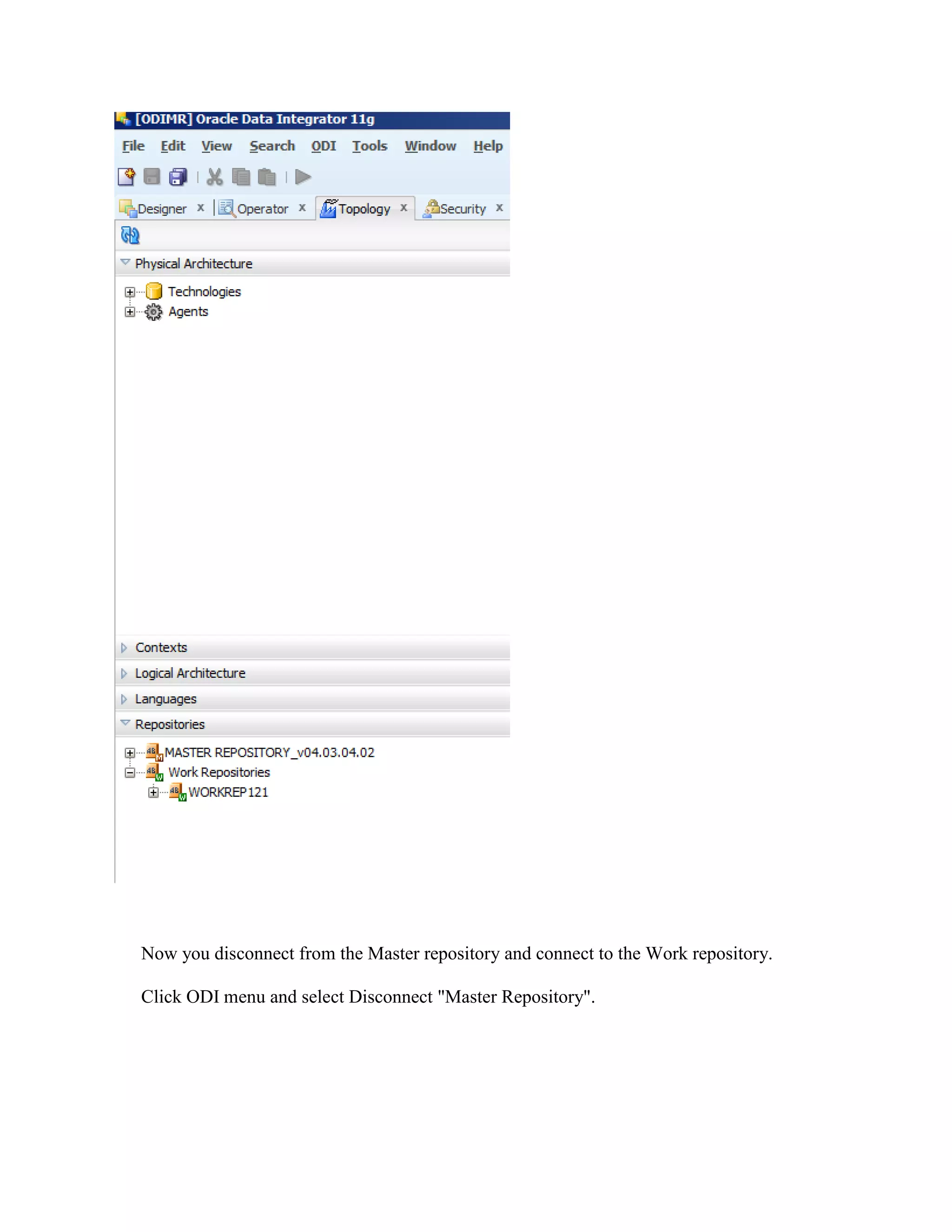 Odi 11g Master And Work Repository Creation Steps Docx Databases Computer Software And