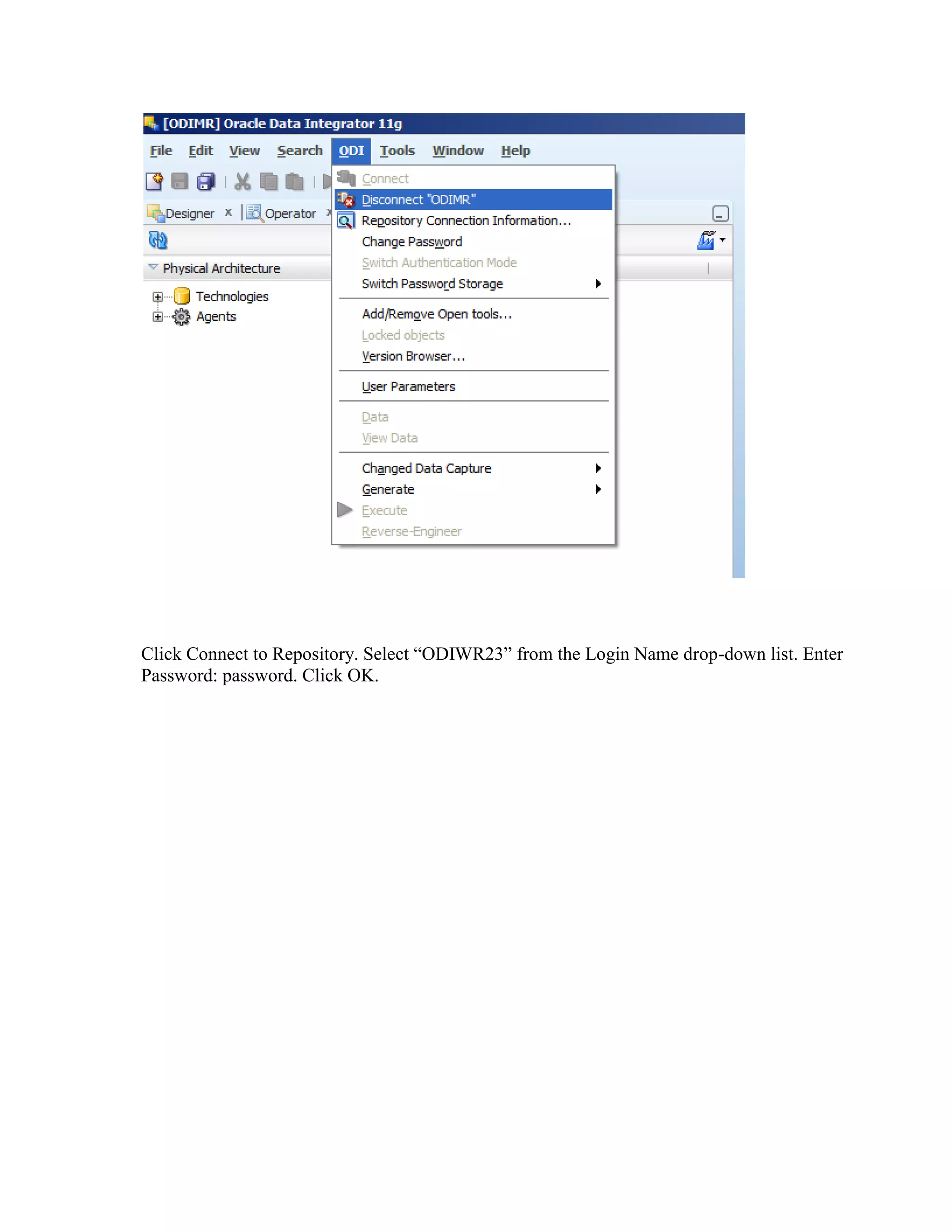 Odi 11g Master And Work Repository Creation Steps Docx Databases Computer Software And