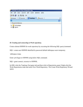 Odi 11g master and work repository creation steps | DOCX | Databases | Computer Software and ...