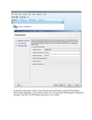 Odi 11g master and work repository creation steps | DOCX | Databases ...
