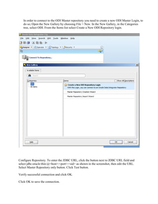 Odi 11g master and work repository creation steps | DOCX | Databases | Computer Software and ...