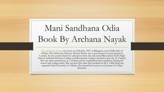 Odia Book Mani Sandhana By Archana Nayak.pptx