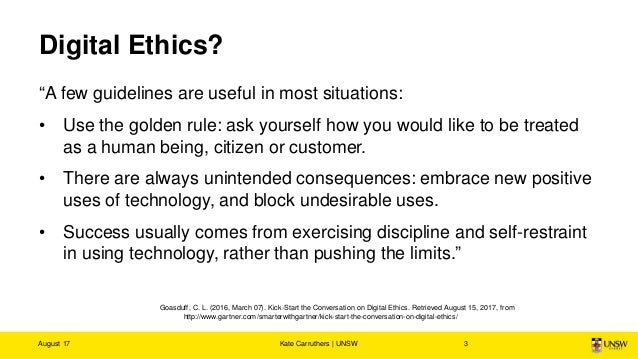 Data & Digital Ethics: some thoughts