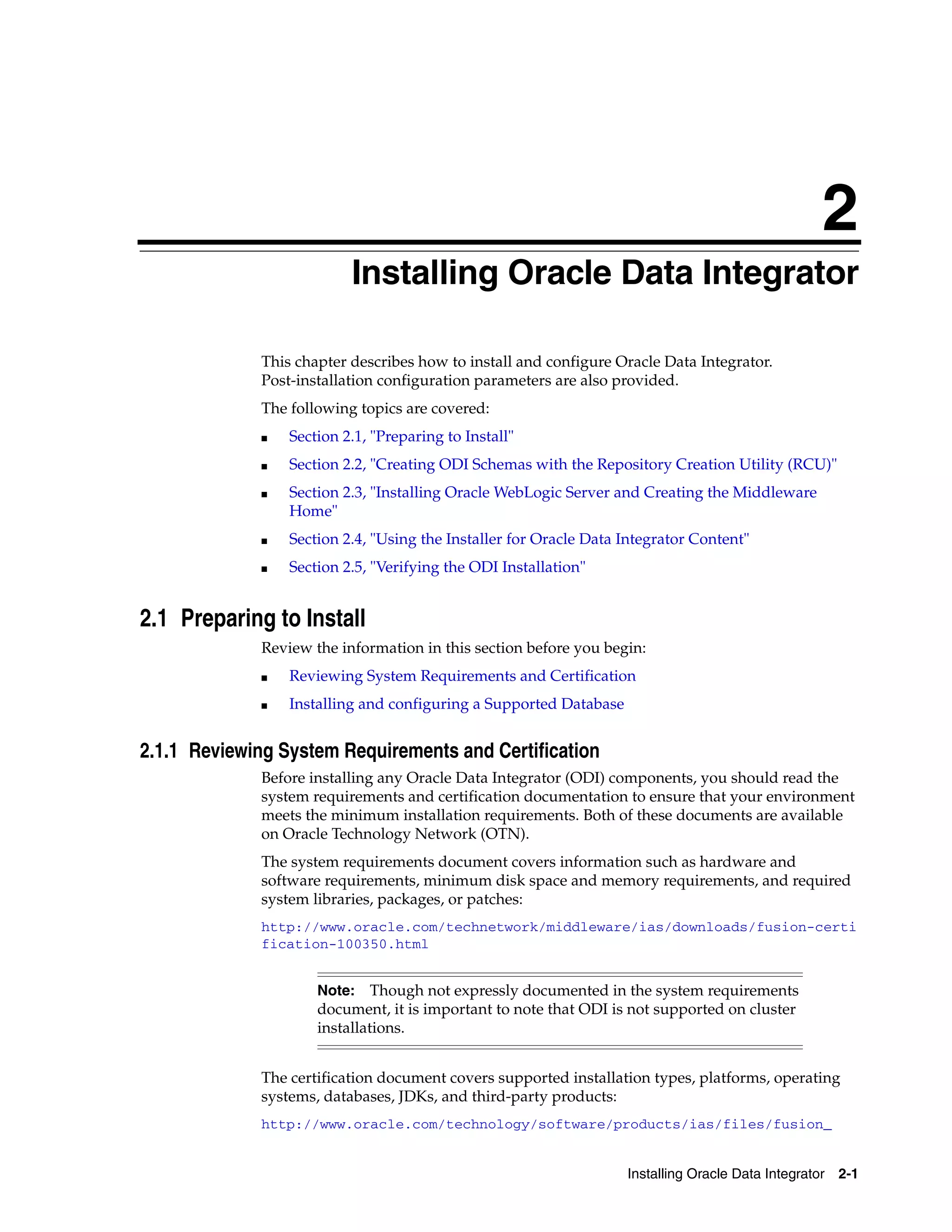 Odi installation guide | PDF