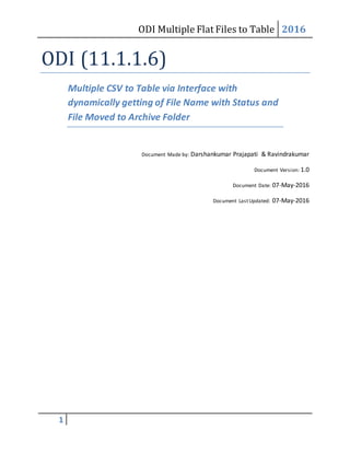 ODI 11g - Multiple Flat Files to Oracle DB Table by taking File Name dynamically | DOCX