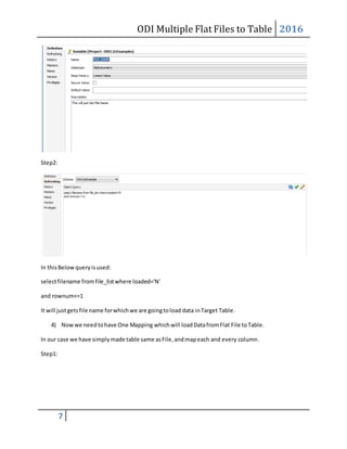 Multiple Flat Files(CSV) to Target Table in ODI12c(12.2.1.0.0) | DOCX