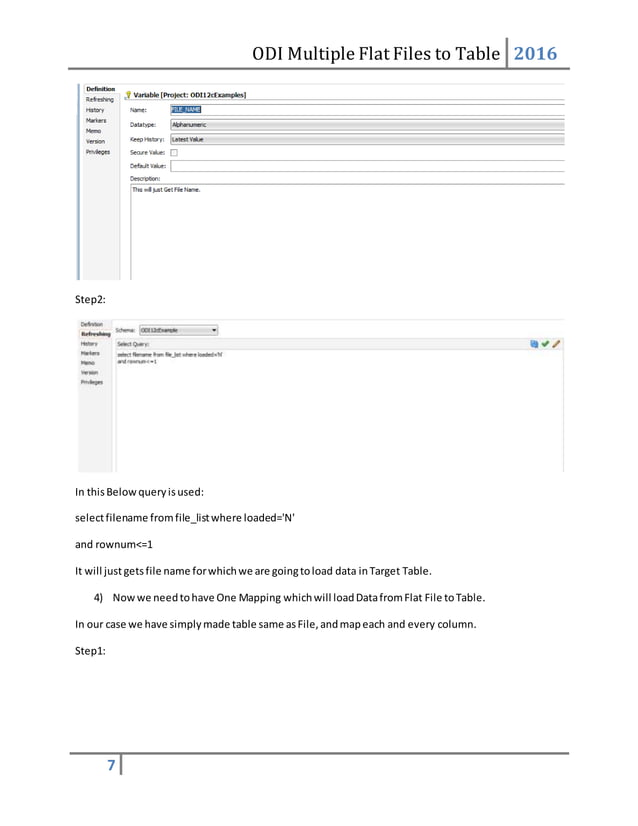 Multiple Flat Files(CSV) to Target Table in ODI12c(12.2.1.0.0) | DOCX