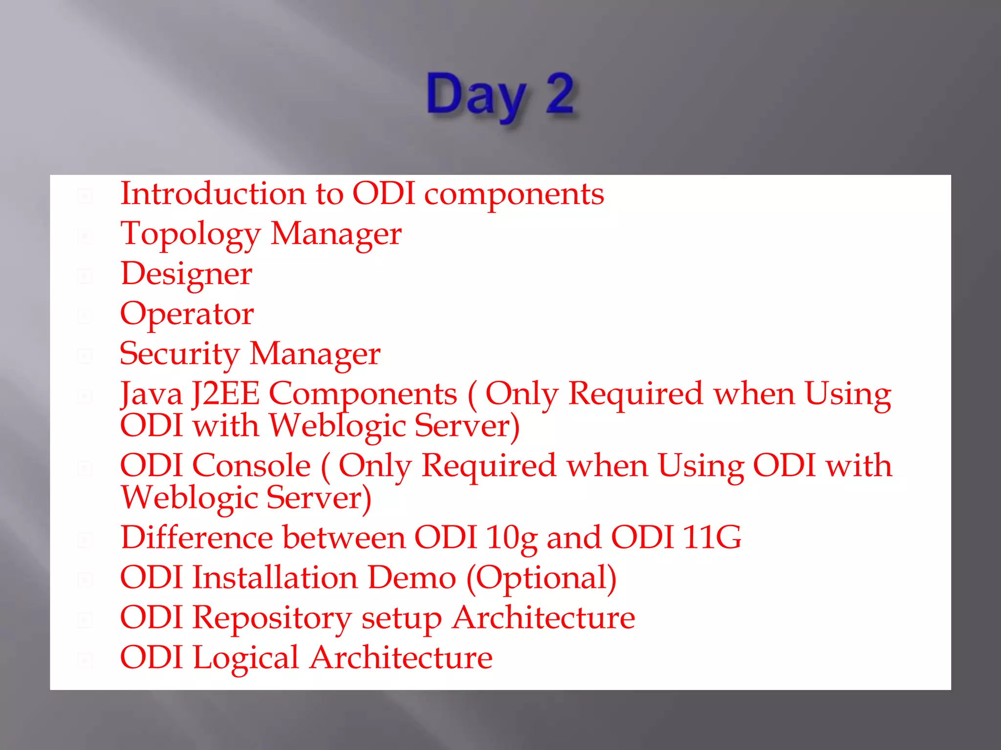 ODI 11G ONLINE TRAINING | PPT