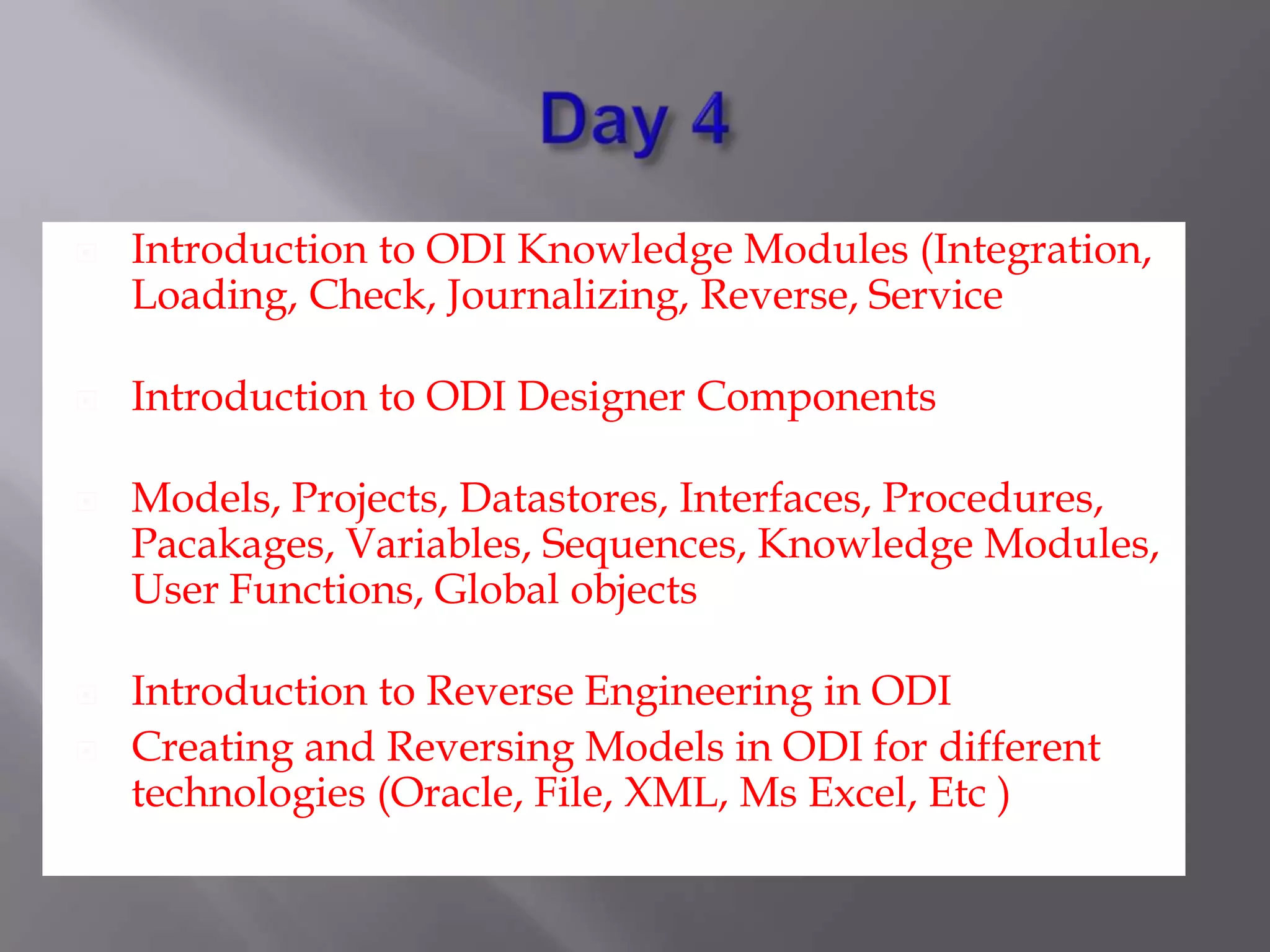 ODI 11G ONLINE TRAINING | PPT