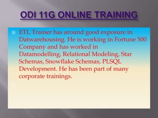 ODI 11G ONLINE TRAINING | PPT