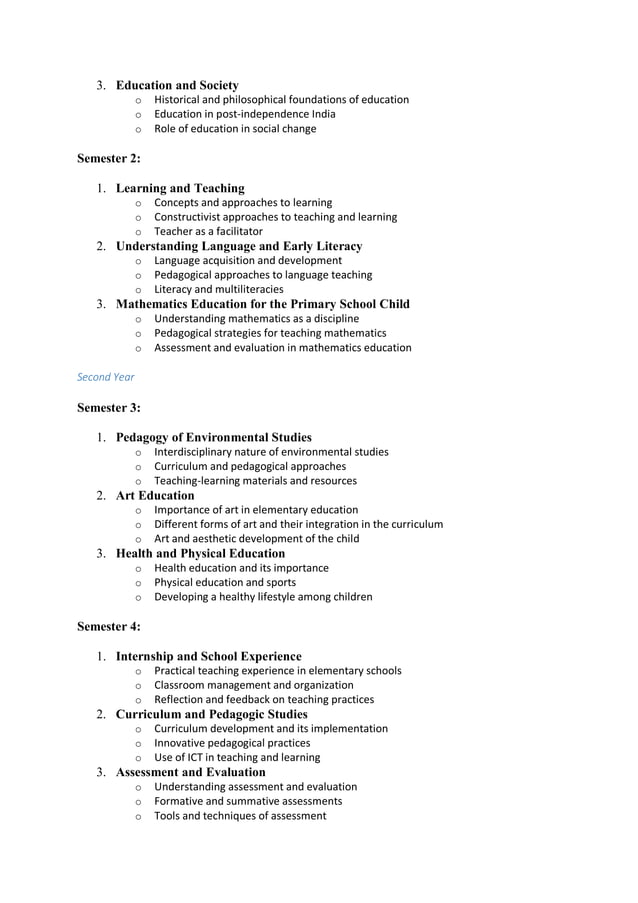 Odisha DElEd syllabus 2024 ; information | PDF
