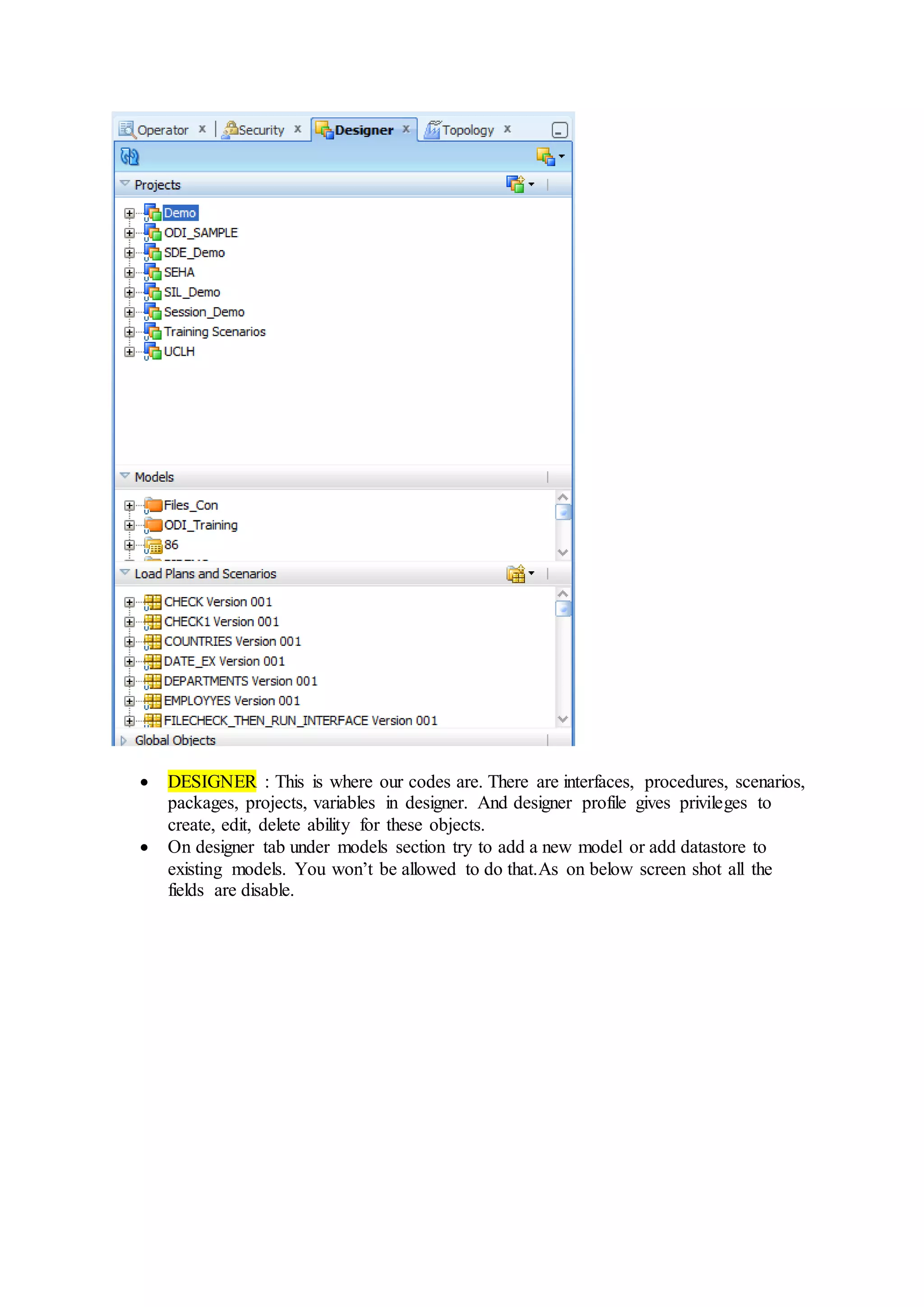 ODI User and Security | DOCX