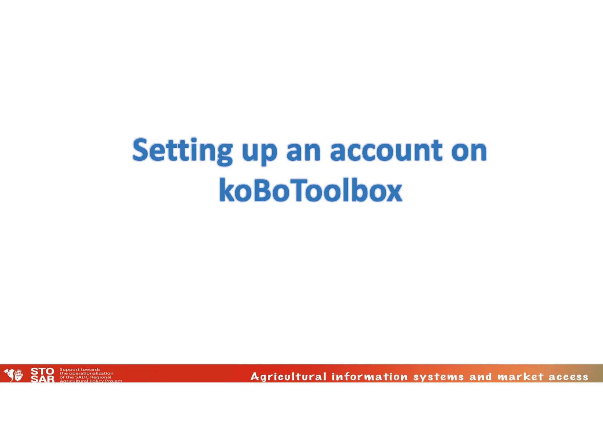 Training course on Mobile Data Collection using KoBoToolBox (form builder & Server) and ODK ...